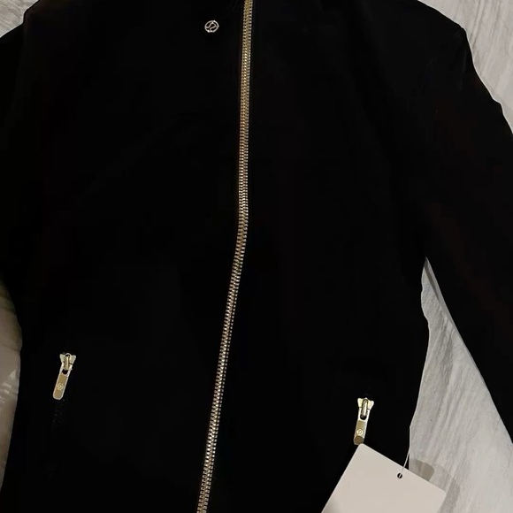 lululemon athletica | Shorts | Lululemon Black Jacket With Gold Zipper ...